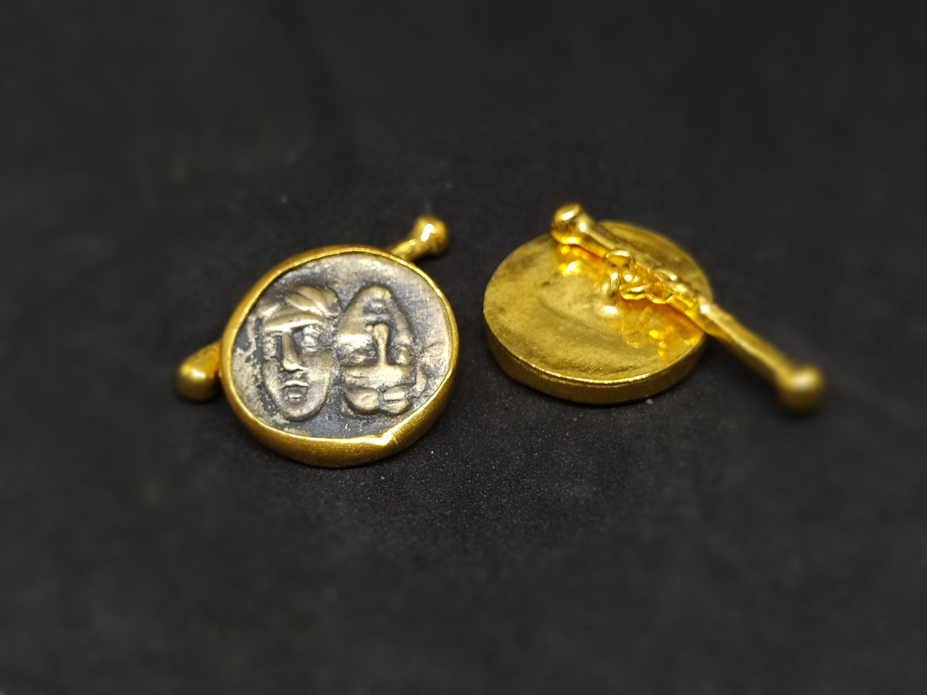 Intaglio Roman Coin Cufflink Solid Silver | Dainty Cufflink ...