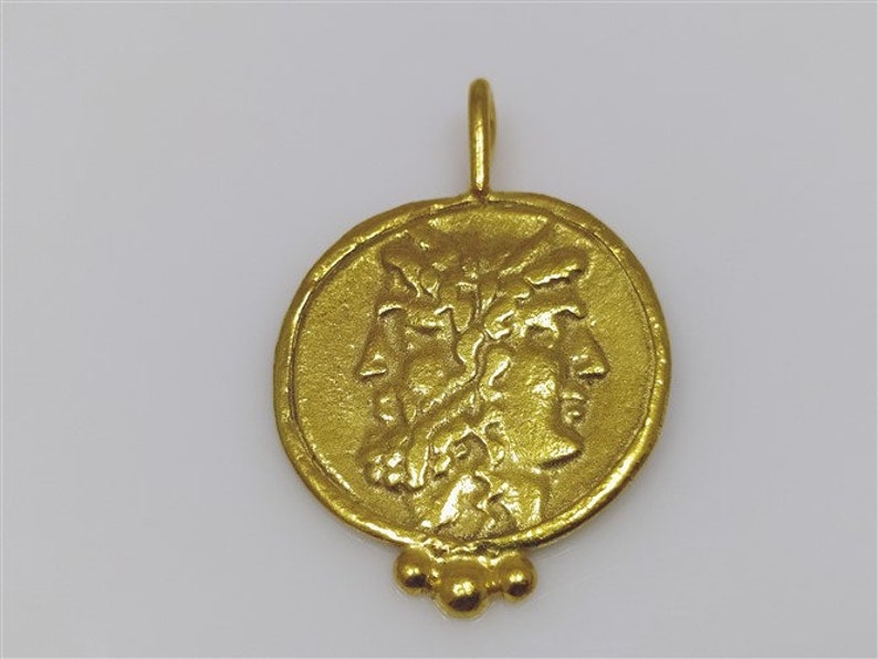 God Janus Intaglio Roman Coin Pendant Silver 925K Sterling - Etsy