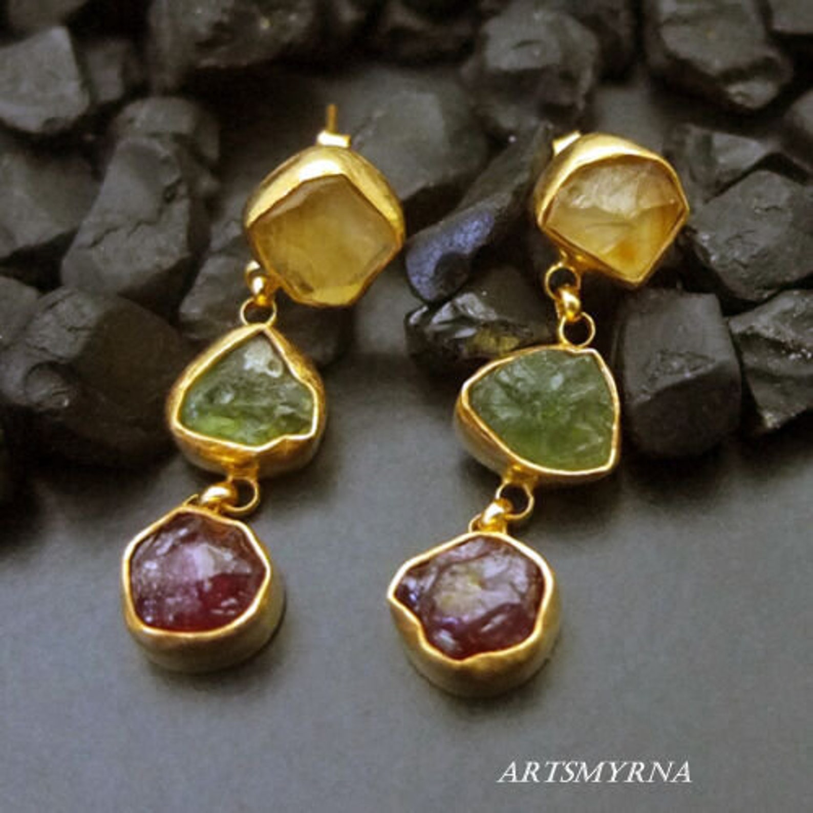 Ruby Silver Earrings Sterling Silver Stud Earrings Citrin - Etsy