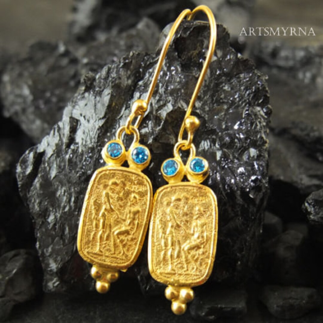 Roman Coin Silver Earrings | 925K Sterling Silver | Ancient Greek ...