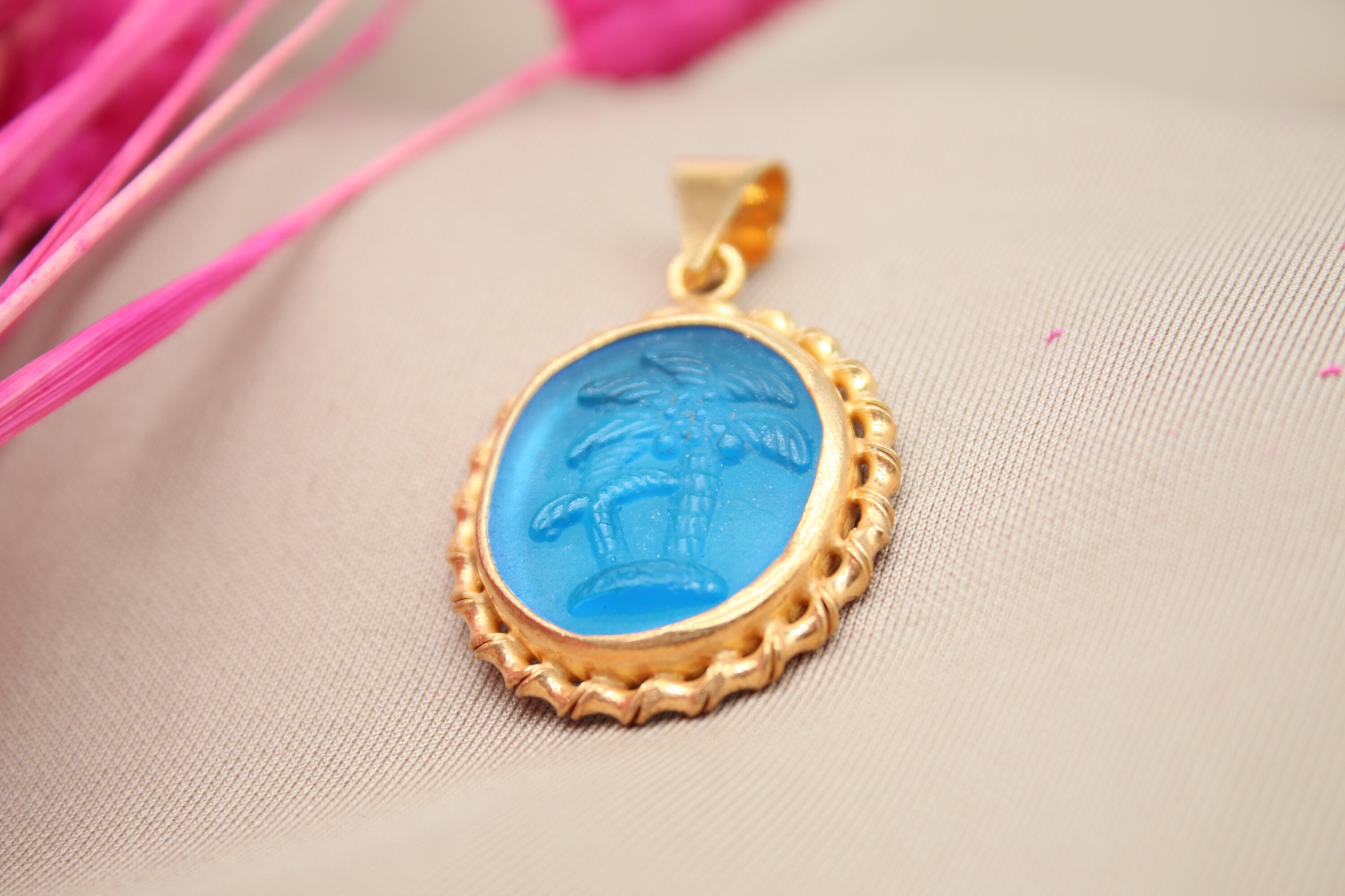 Real Intaglio Glass Pendant Glass Art Intaglio Silver - Etsy