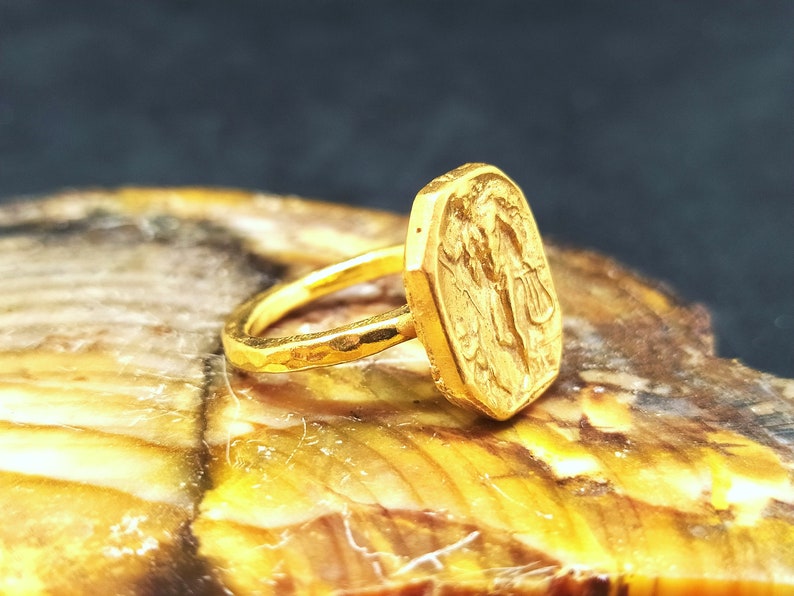God Hercules Intaglio Signet Ring Roman Coin Sterling Silver Ring 24k ...