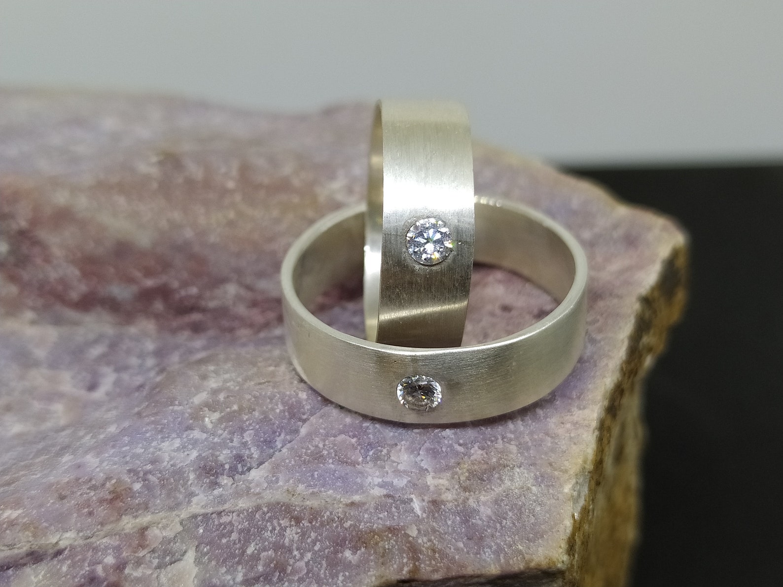 Two Band Ring 6mm Solid Silver 925K Sterling Silver | Etsy