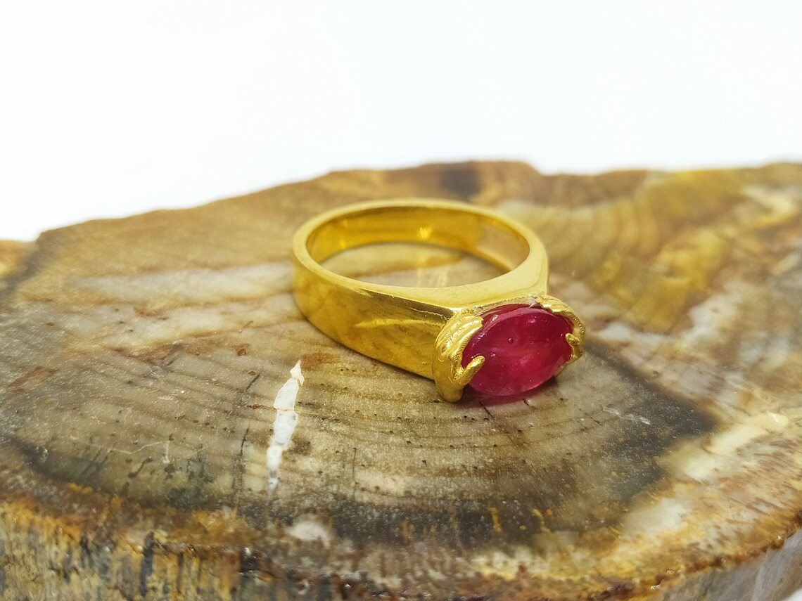 Fingers Ruby Ring Solid Sterling Minimalist Ring 925K - Etsy