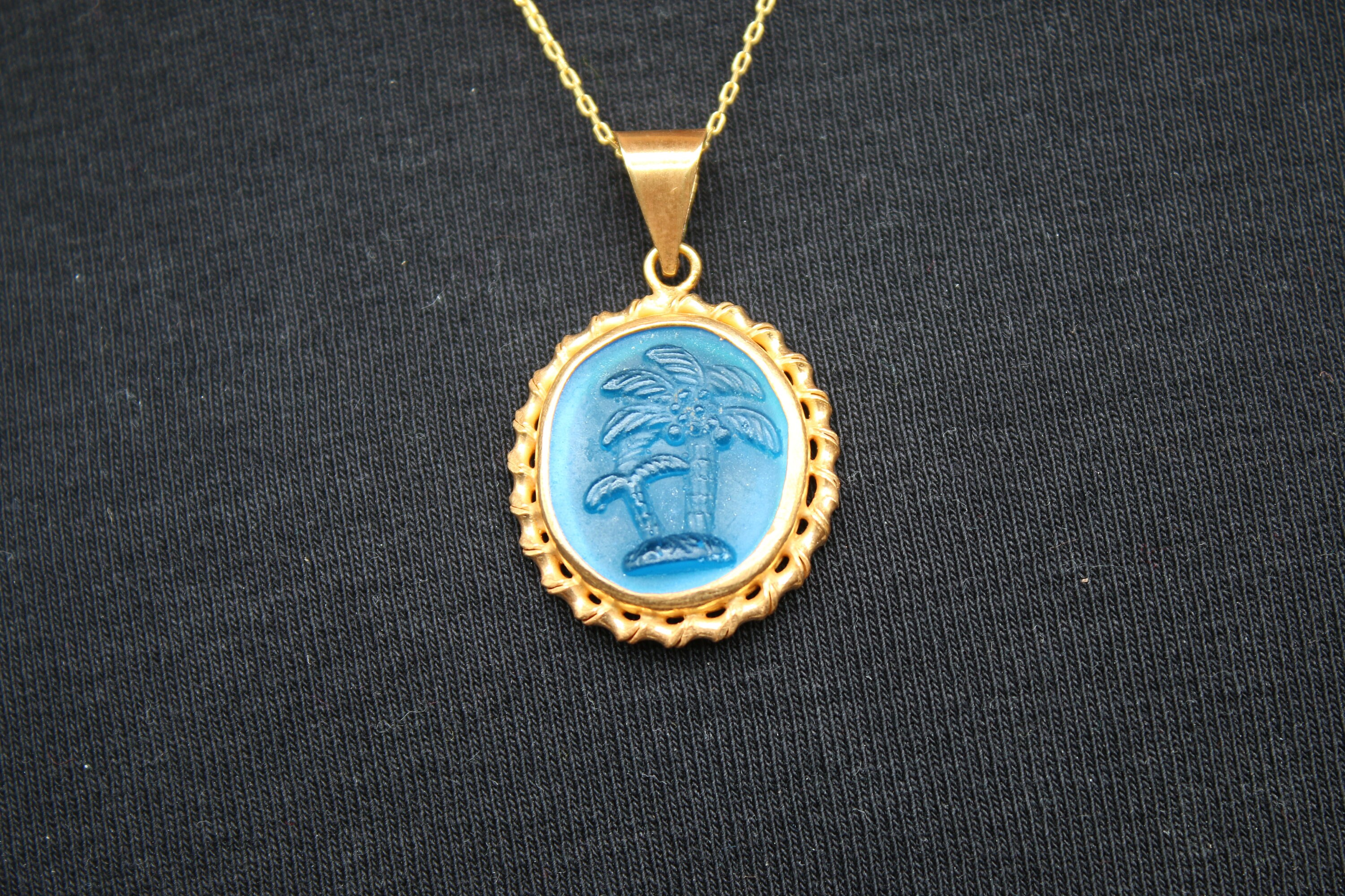 Real Intaglio Glass Pendant Glass Art Intaglio Silver - Etsy