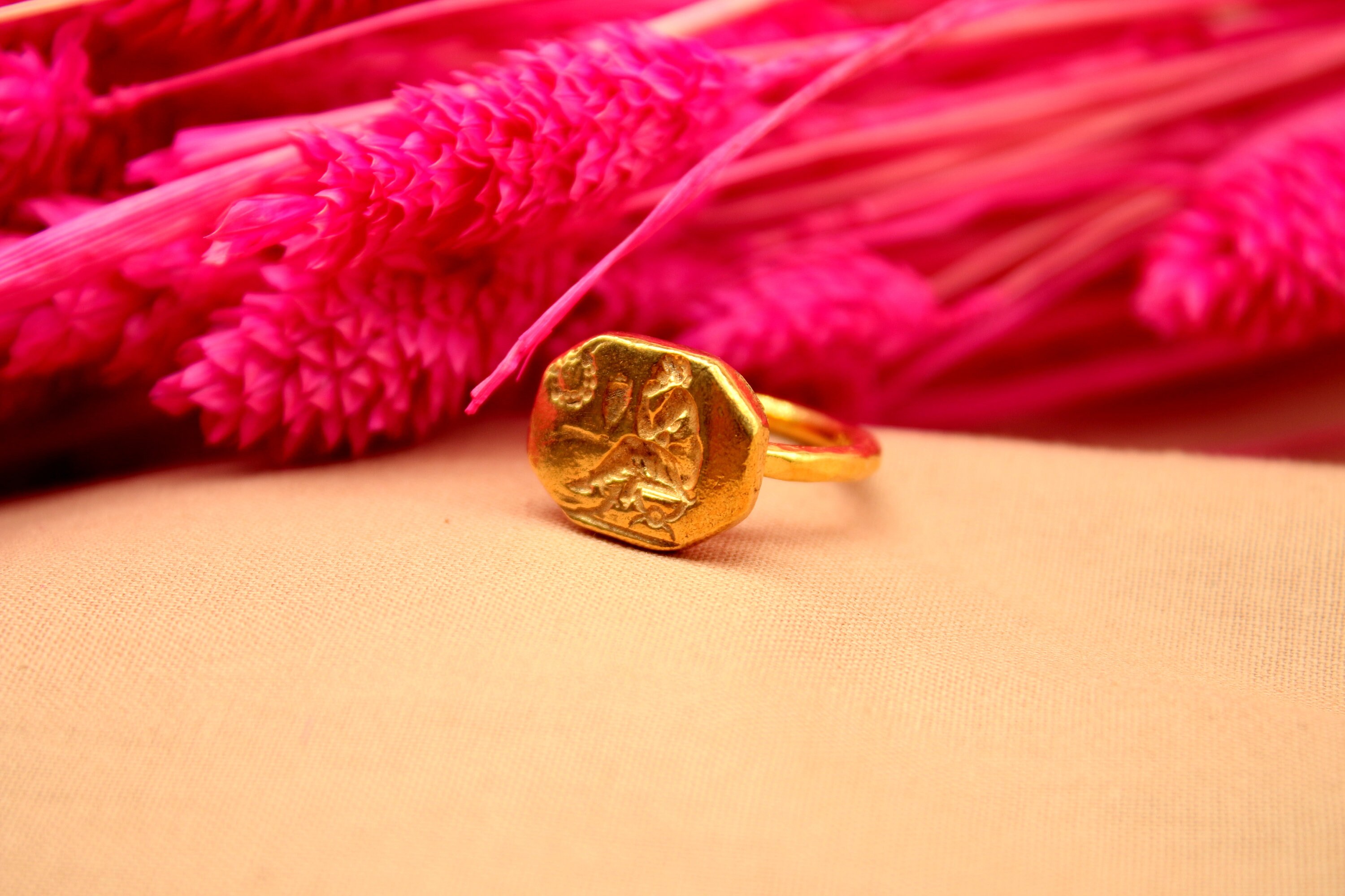 Intaglio Ancient Greek Signet Ring Roman Coin Silver Ring 24k | Etsy