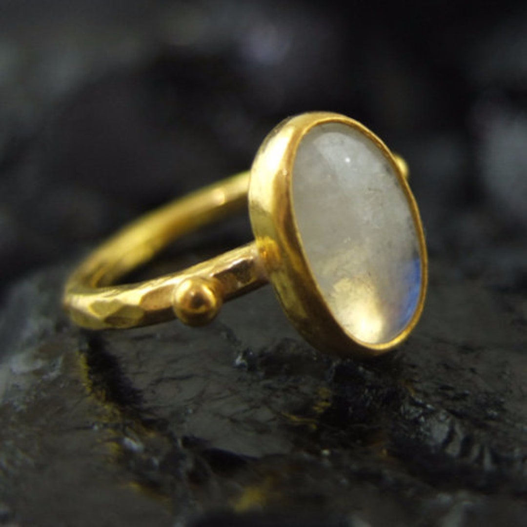 Beautiful Moonstone Ring | Stone Ring | Silver Ring | Rainbow Ring ...