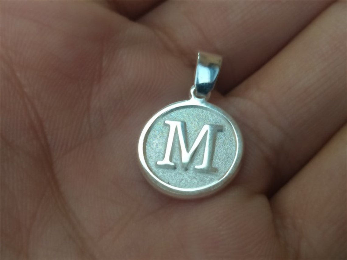 M Letters in sterling silver 925 alphabet charms . Genuine | Etsy