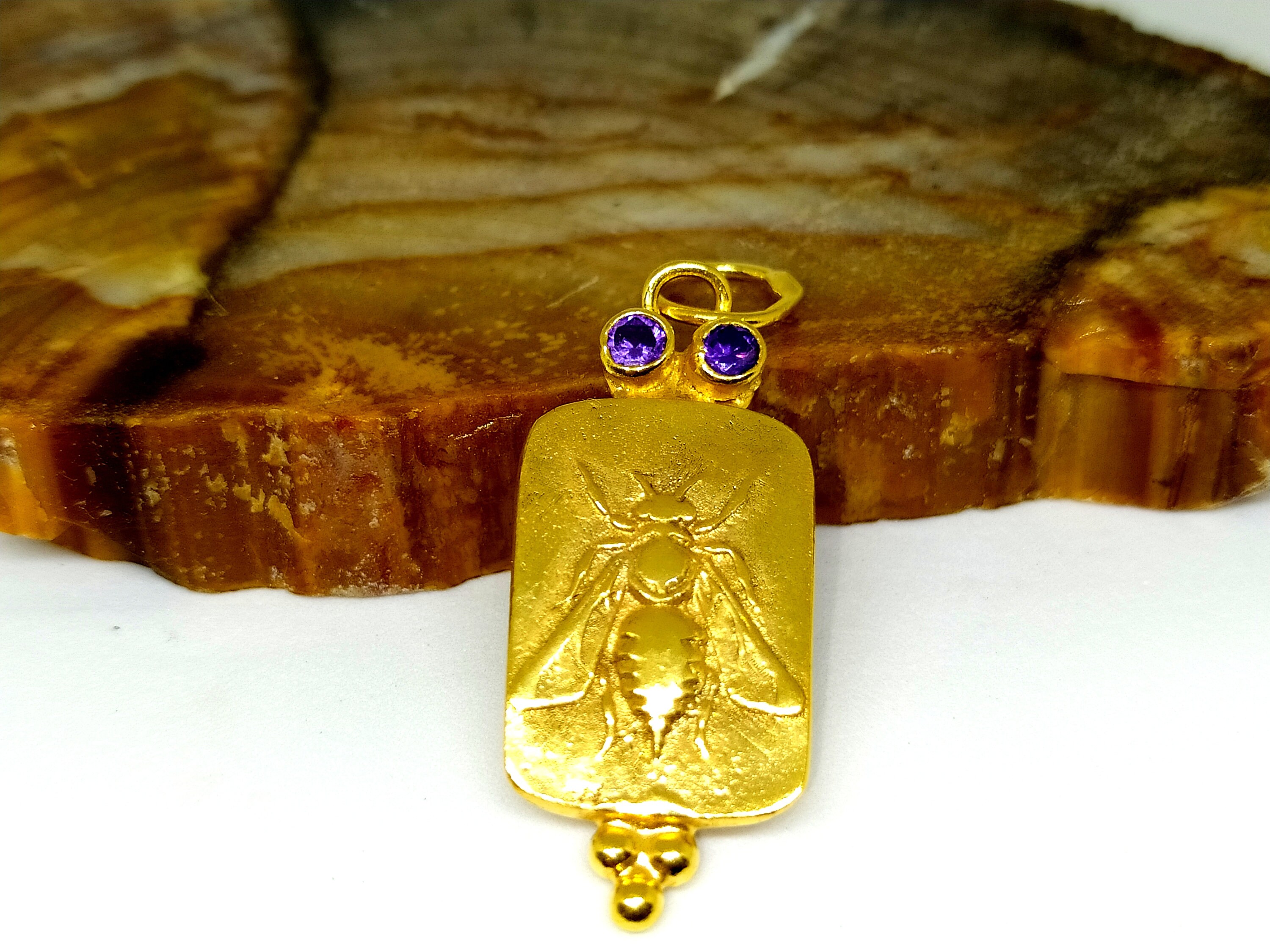 Intaglio Roman Coin Honey Bee Pendant | Holy Bee Pendant | Blessing ...