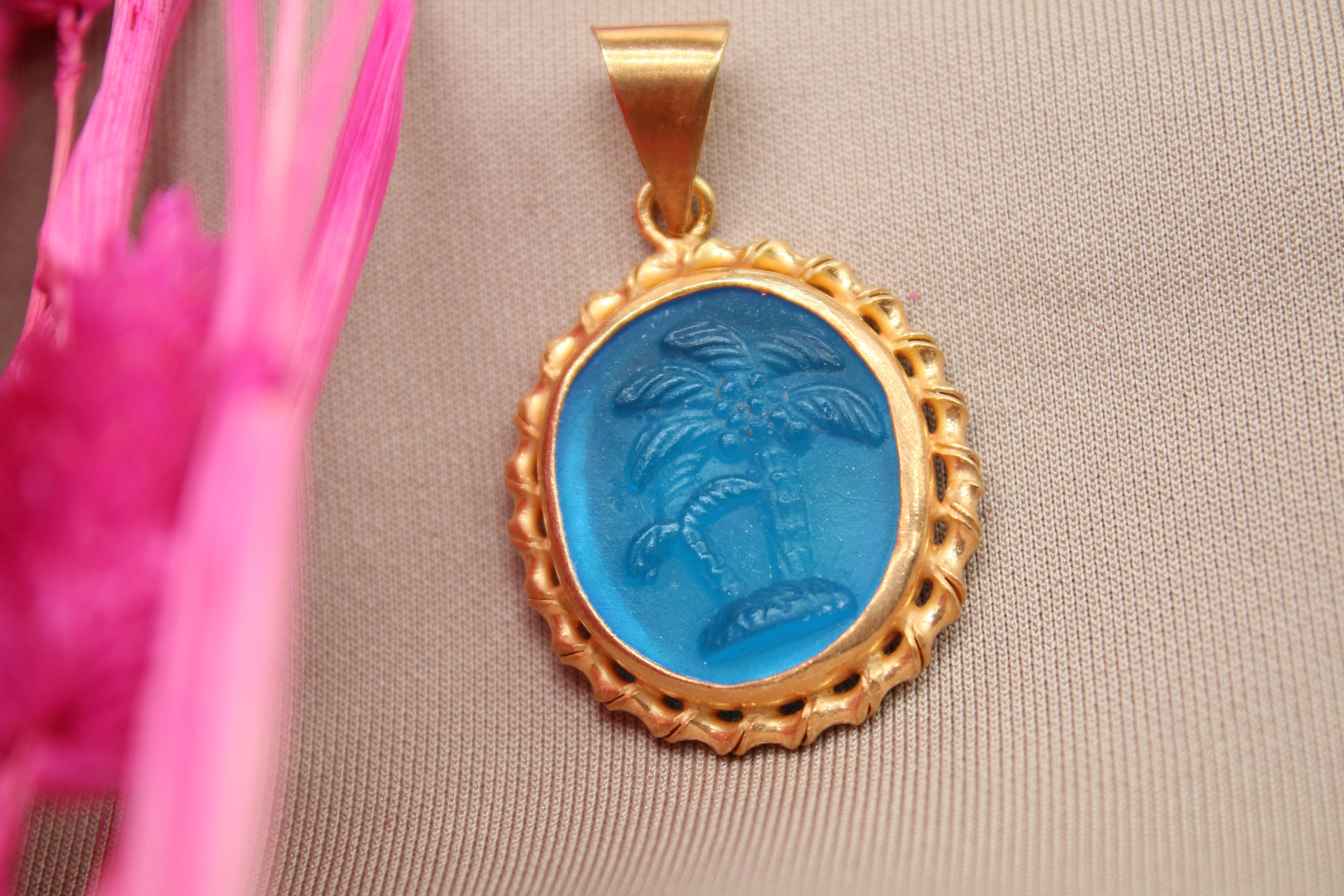 Real Intaglio Glass Pendant Glass Art Intaglio Silver - Etsy