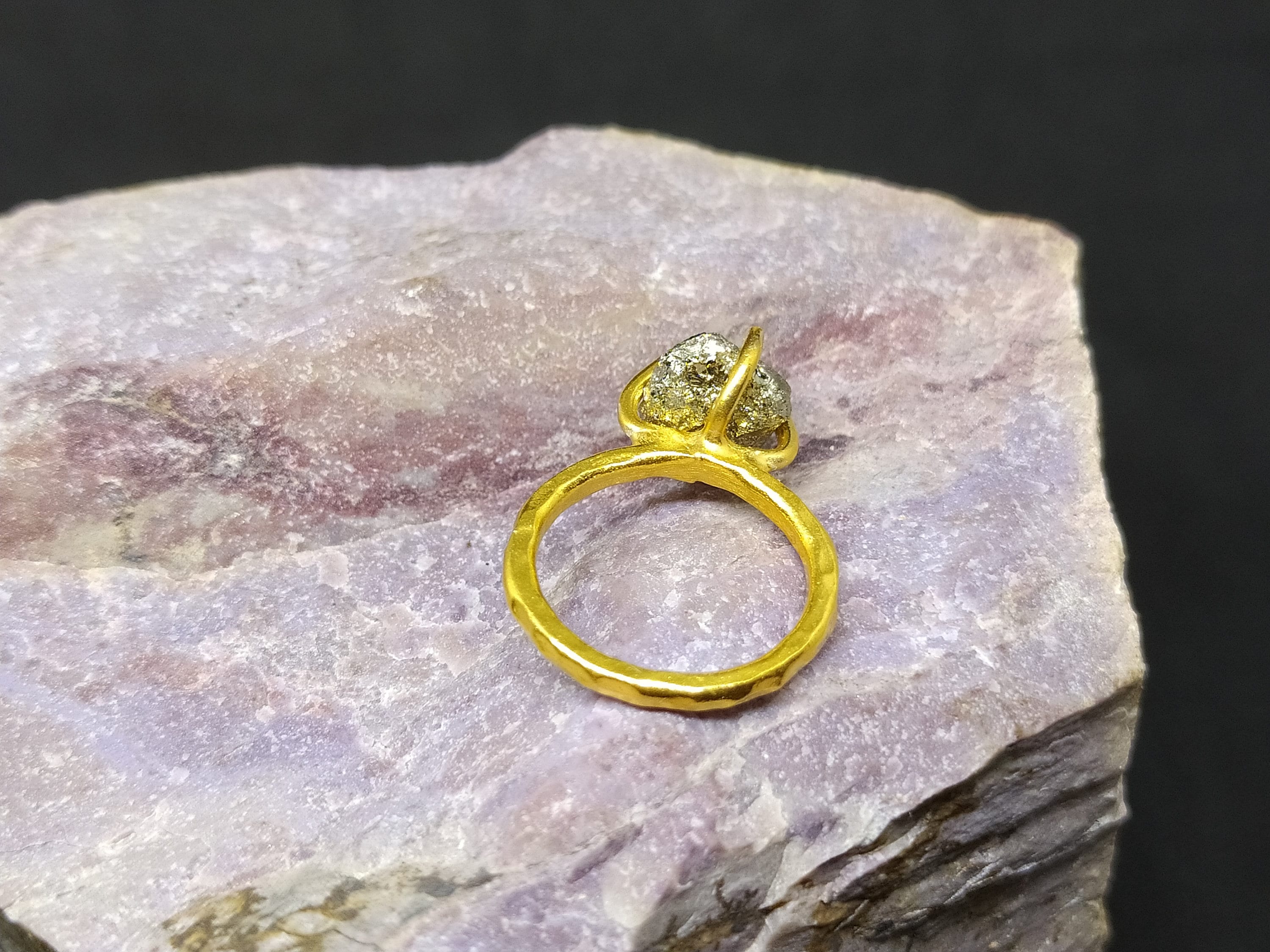 Natural Pyrite Ring Pyrite Stone Ring Fashion Silver Ring - Etsy