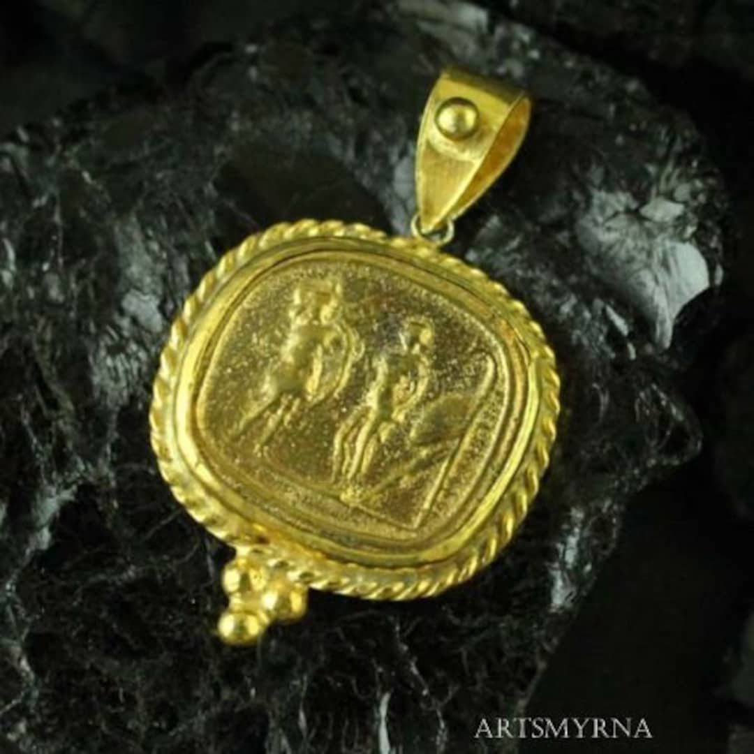 Intaglio Roman Coin Pendant Solid Silver | Minimalist Pendant | Ancient ...