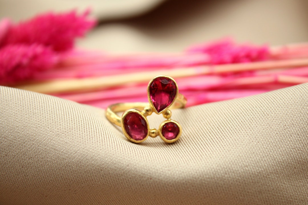 Handmade Ruby Silver Ring Unique Design Ring | Minimalist Ring ...