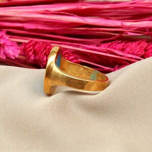 Palm Intaglio Glass Silver Ring | Intaglio Glass Ring Gold Over | Palm ...