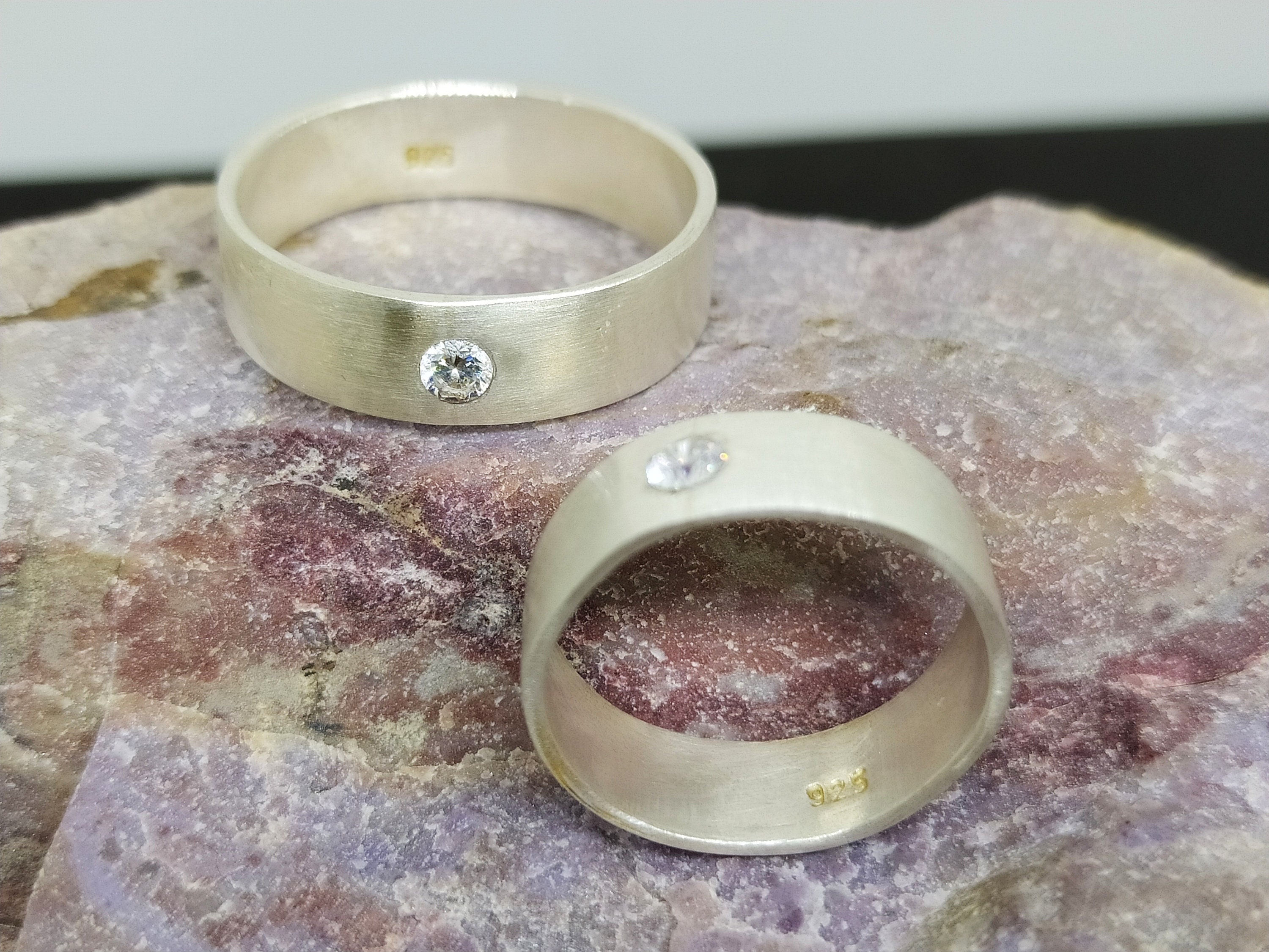 Two Band Ring 6mm Solid Silver 925K Sterling Silver | Etsy