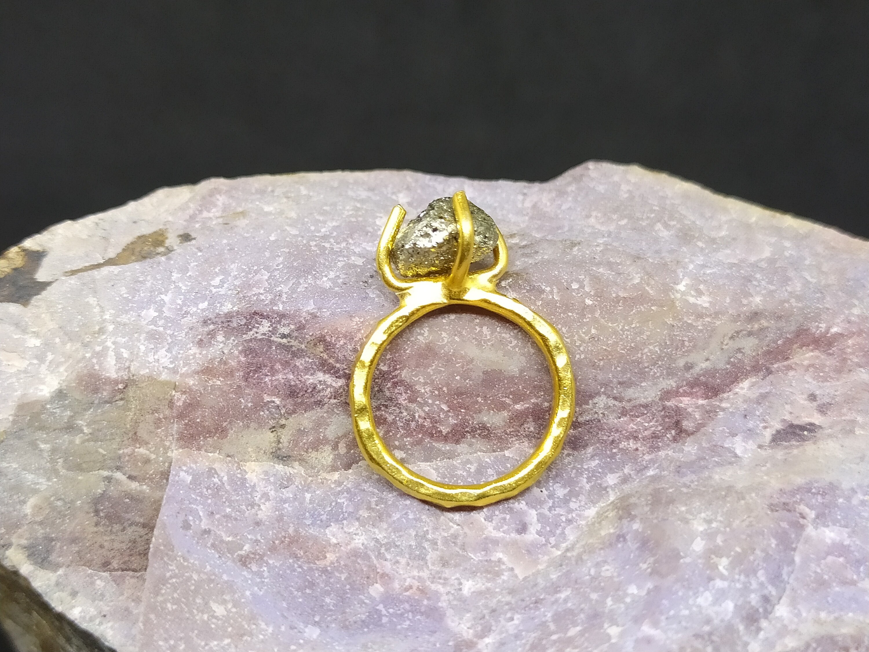 Natural Pyrite Ring Pyrite Stone Ring Fashion Silver Ring - Etsy