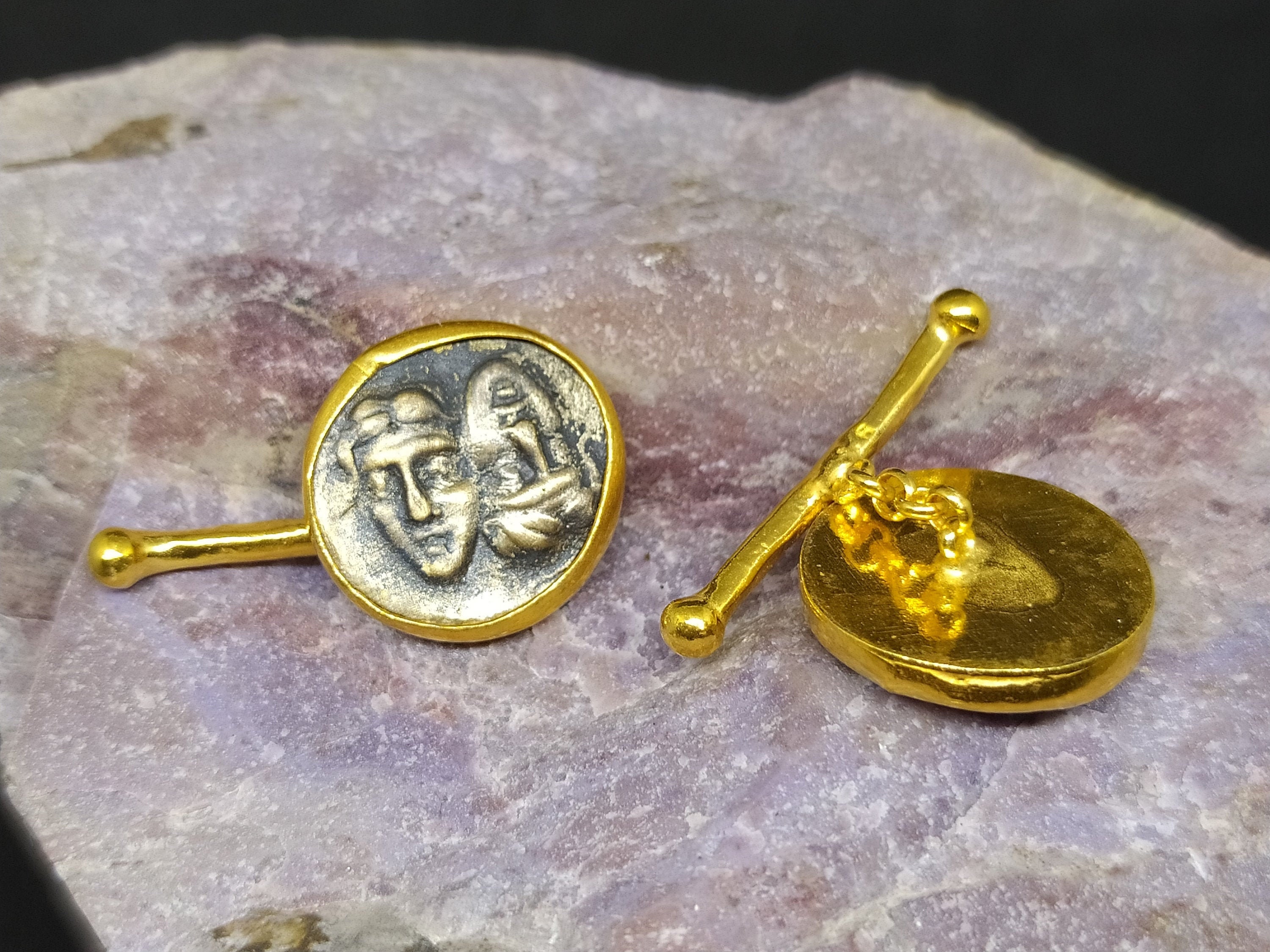 Intaglio Roman Coin Cufflink Solid Silver | Dainty Cufflink ...