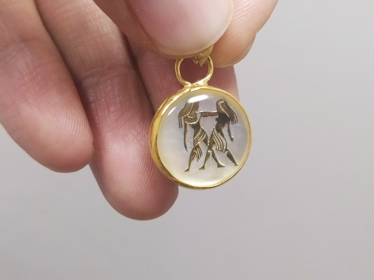 Gemini Handmade Sterling Silver Pendant Zodiac Sign Necklace | Etsy