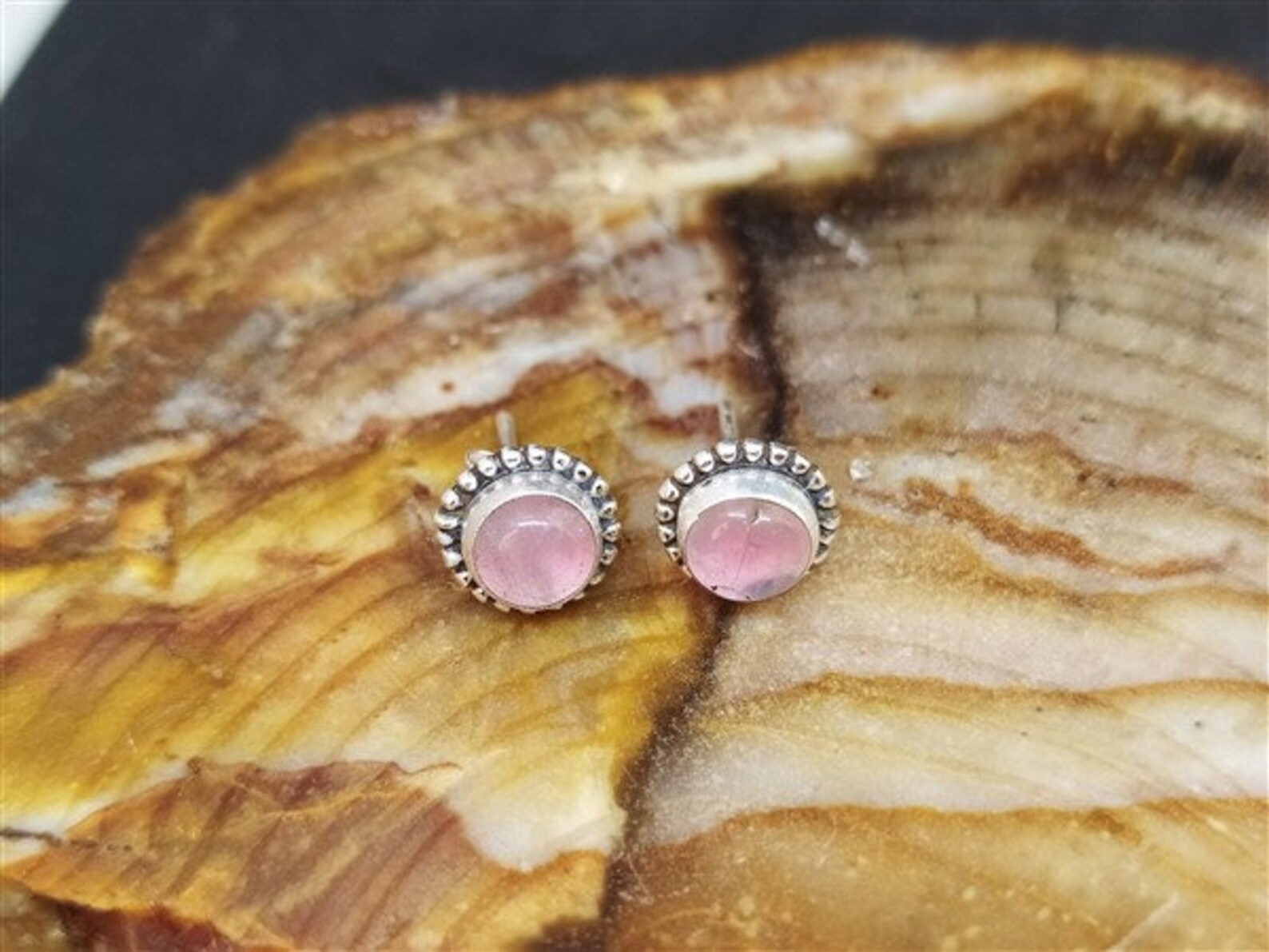 Pink Ruby Earrings 925K Sterling Silver Pink Ruby Stud | Etsy
