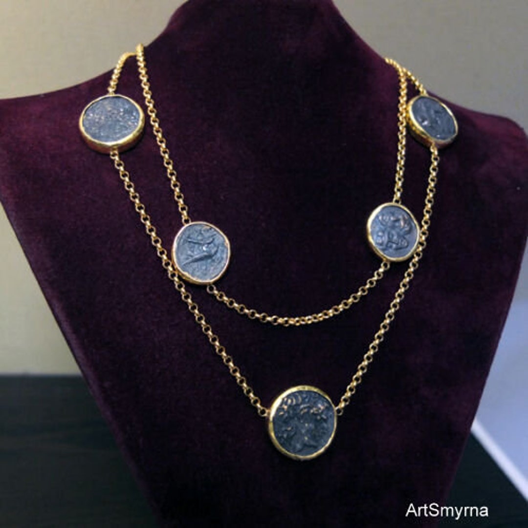 Coin Necklace | Silver Necklace | Ancient Roman Coin | Gif | Boho ...