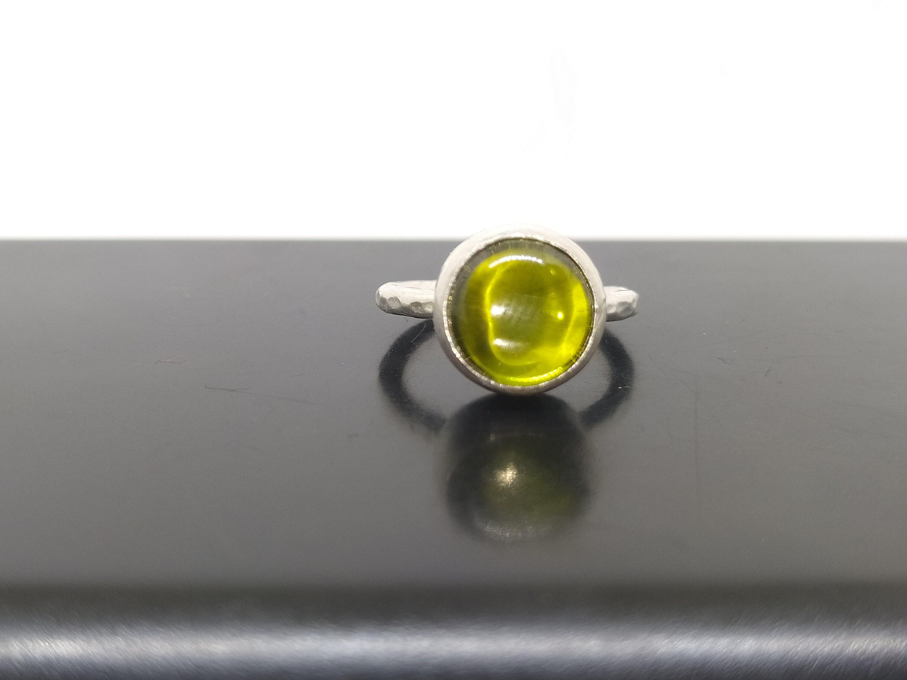 Peridot Ring Solid Solitaire | 925K Sterling Silver Ring | Minimalist ...