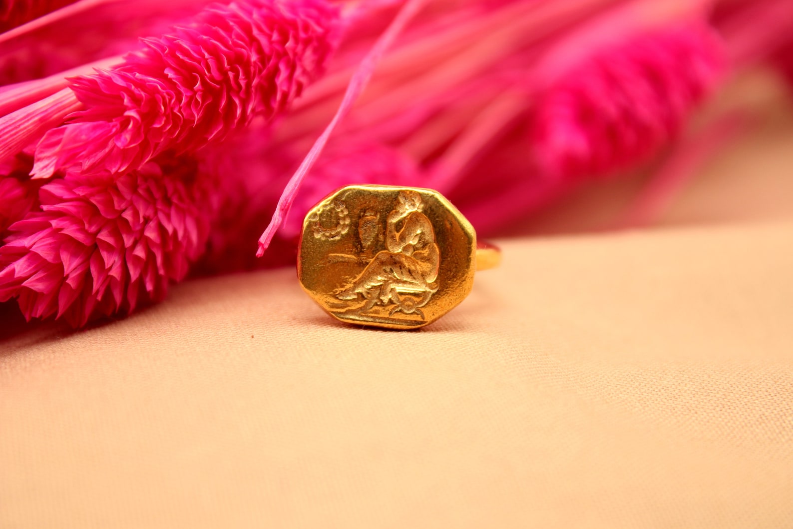 Intaglio Ancient Greek Signet Ring Roman Coin Silver Ring 24k - Etsy