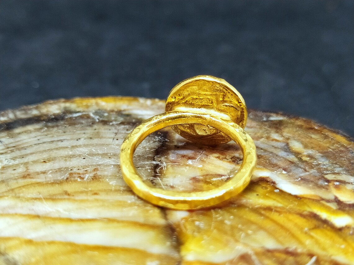 Intaglio Medusa Roman Coin 925K Sterling Silver Ring 24k | Etsy