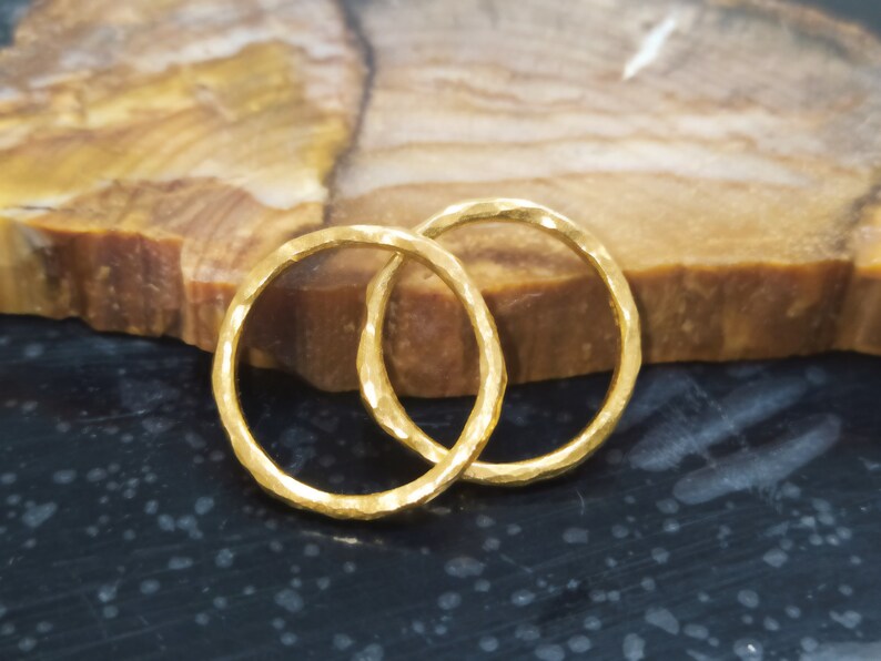 Double Ring Pieces Band Rings | Wedding Ring | Stacking Ring | 24K Gold ...