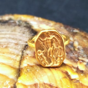 God Hercules Intaglio Signet Ring Roman Coin Sterling Silver Ring 24k ...