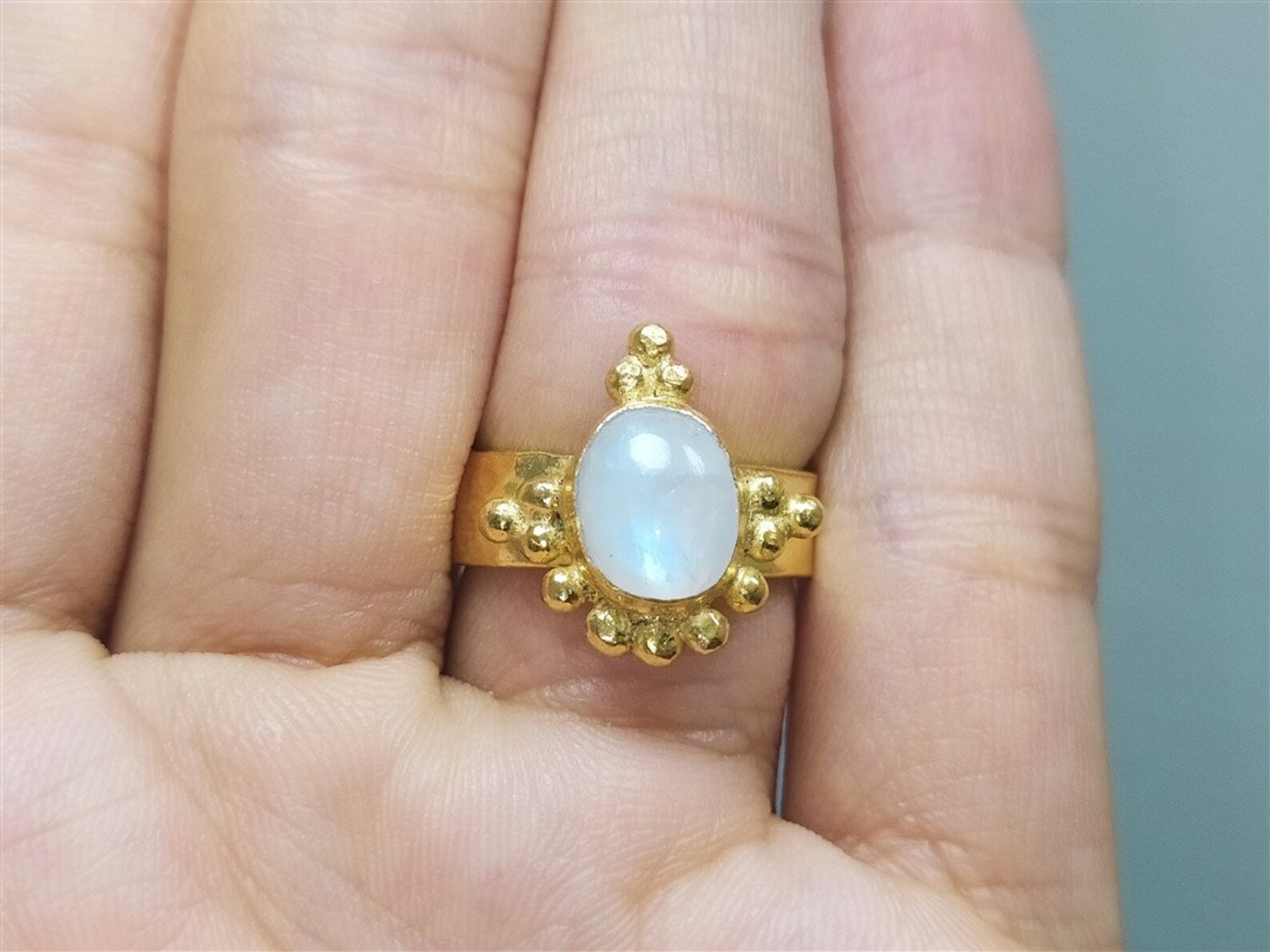 Moonstone Ring White Stone Silver Ring Wonderful Moonstone - Etsy