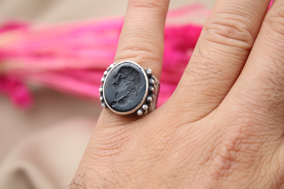 Intaglio Man Silver Ring Handmade Men Jewelry - Etsy