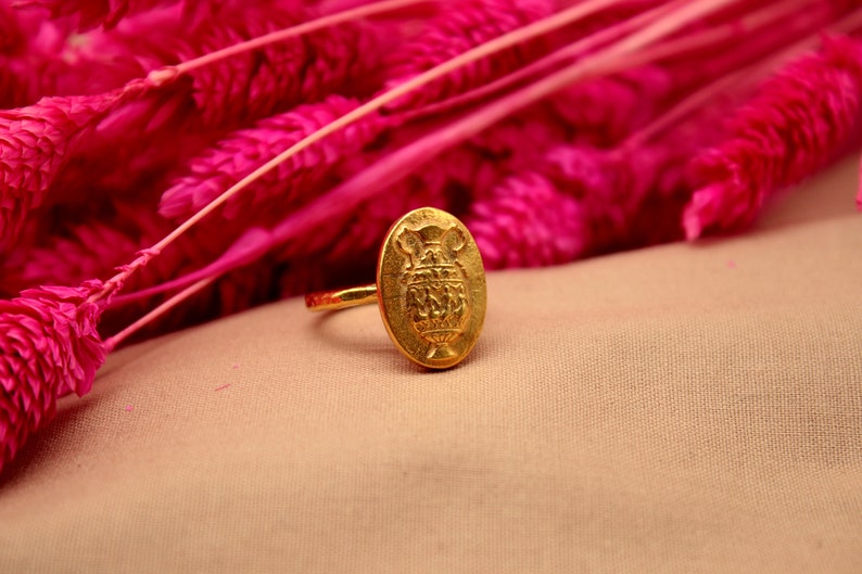 Intaglio Jug Signet Ring Roman Coin Sterling Silver Ring 24k - Etsy