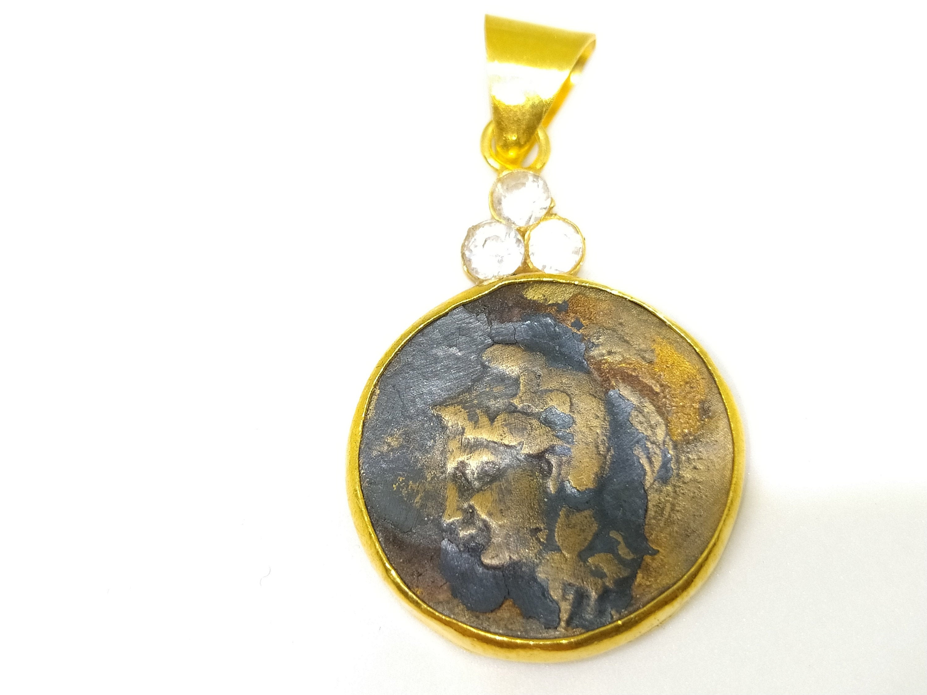 Intaglio Roman Coin Silver Pendant | Signet Pendant | Gold Over ...