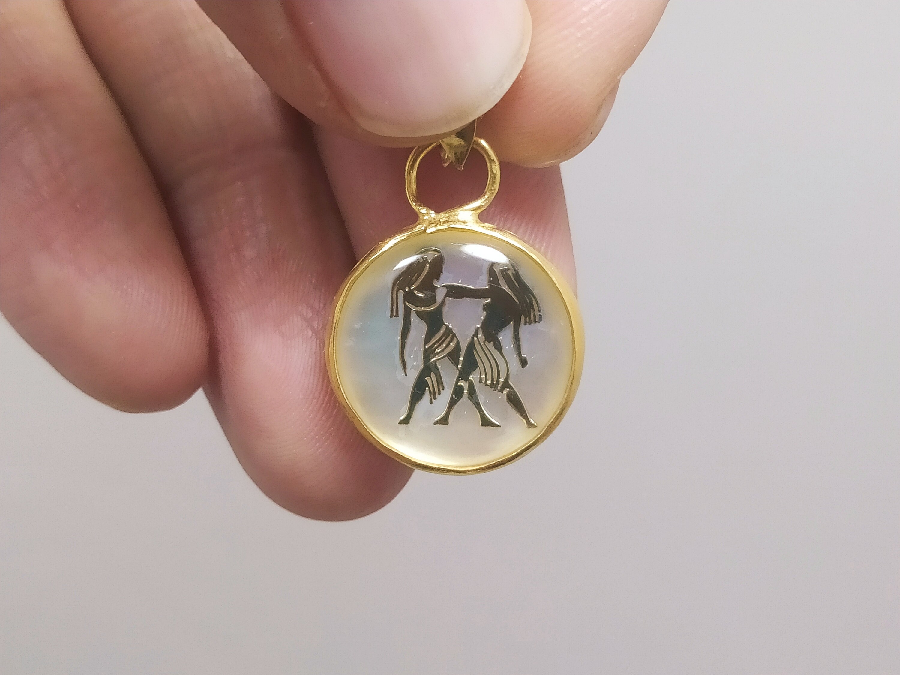 Gemini Handmade Sterling Silver Pendant Zodiac Sign Necklace | Etsy