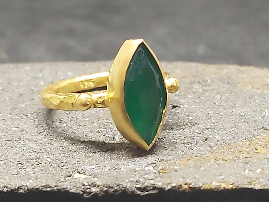 Emerald Ring Solid Silver | 925K Sterling Silver | Bridesmaid Gift ...