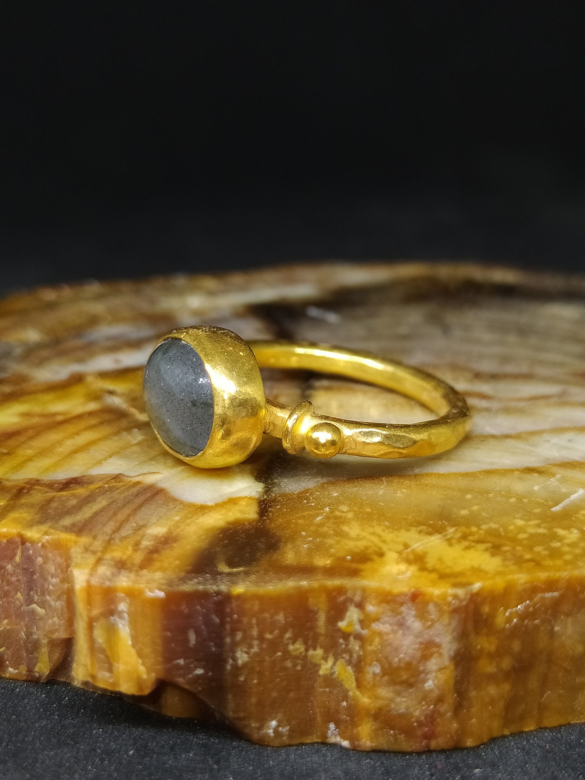 Labradorite Ring | 925K Sterling Silver | Stackable Ring | Statement ...