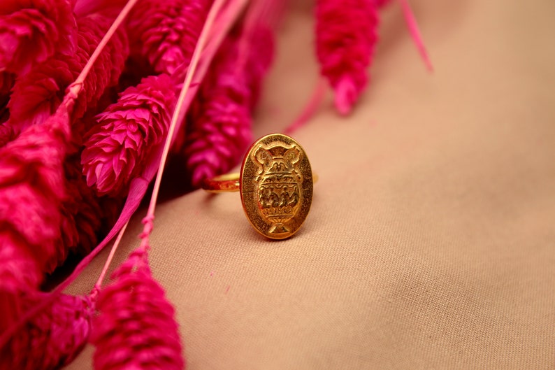 Intaglio Jug Signet Ring Roman Coin Sterling Silver Ring 24k | Etsy