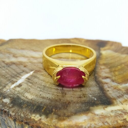 Ruby Ring Solid Silver 925K Sterling Silver Natural Ruby - Etsy
