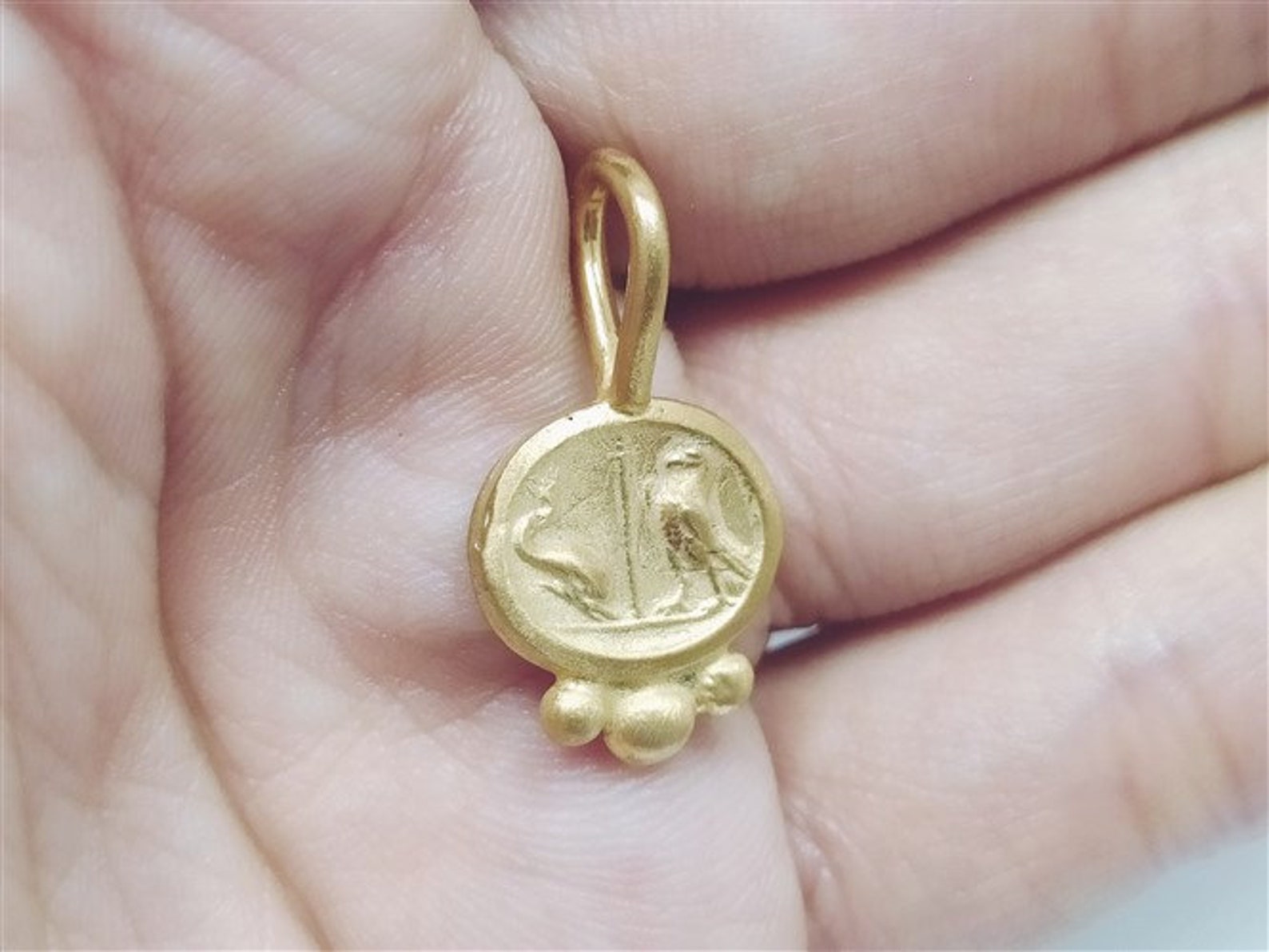 Eagle Bird Figure Intaglio Roman Coin Signet Pendant Silver - Etsy