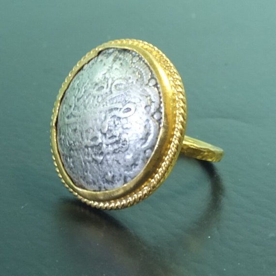 Intaglio Signet Ottoman Coin Ring 925K Sterling Silver | Etsy