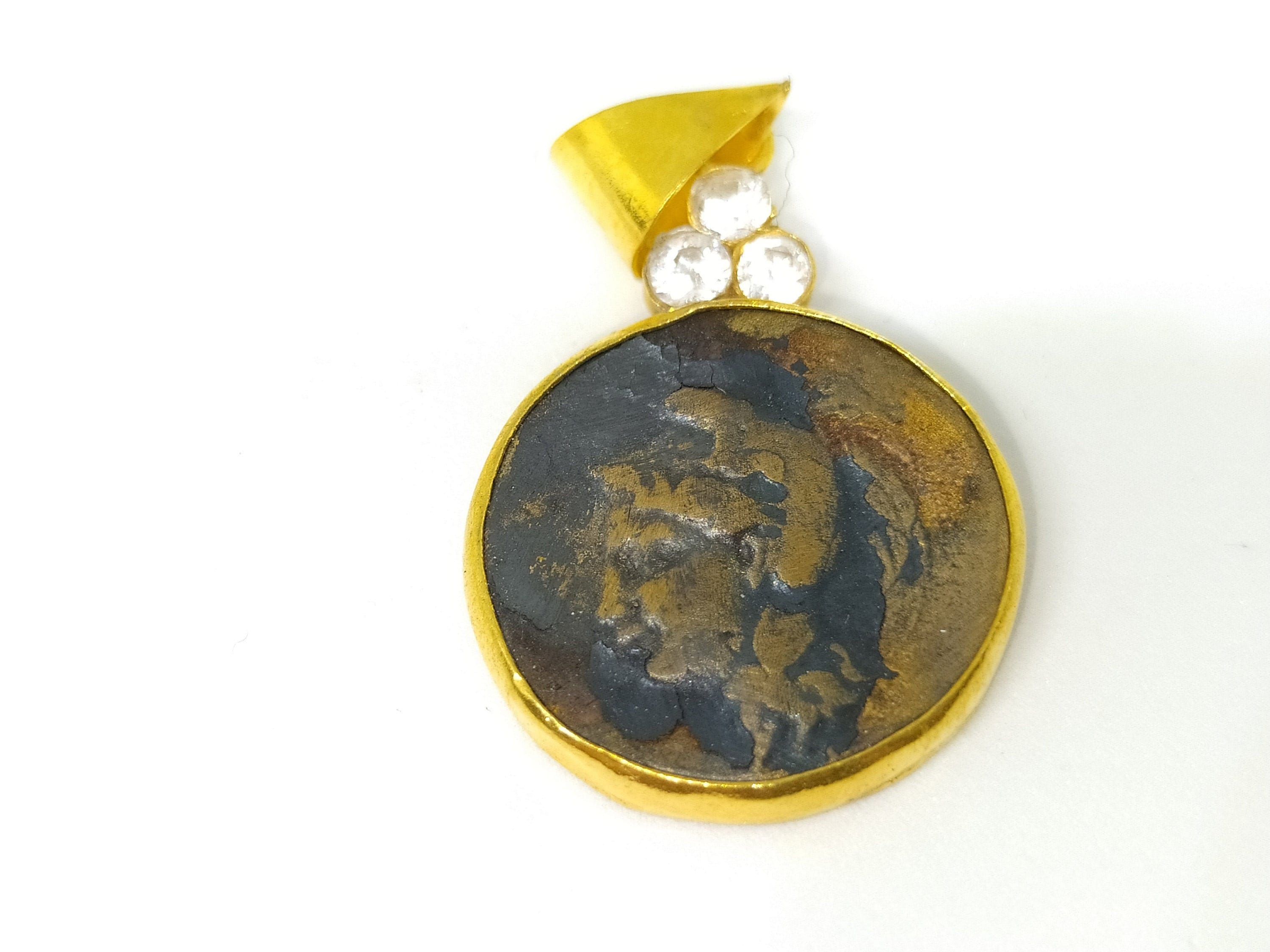 Intaglio Roman Coin Silver Pendant | Signet Pendant | Gold Over ...
