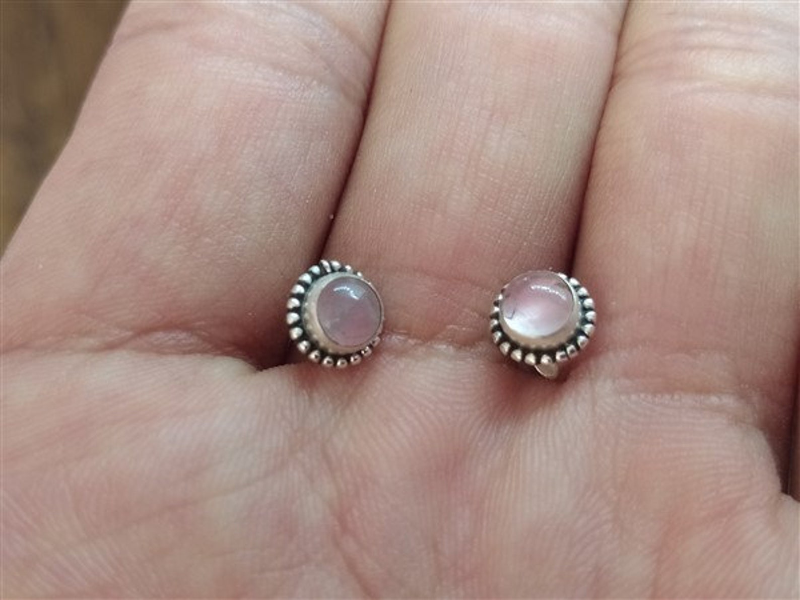 Pink Ruby Earrings 925K Sterling Silver Pink Ruby Stud | Etsy