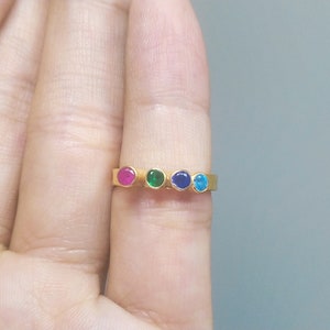 4 Stone Ring Design | Turkish Handmade Jewelry | Ruby, Topaz and ...