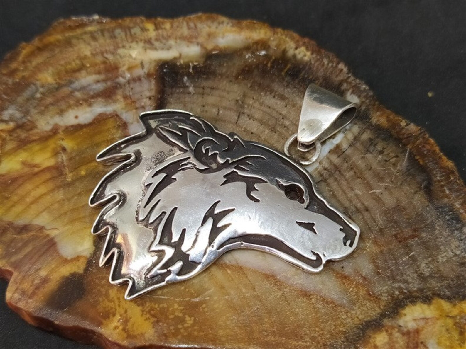 Wolf Silver Pendant Solid Silver Wolf Signet Pendant - Etsy
