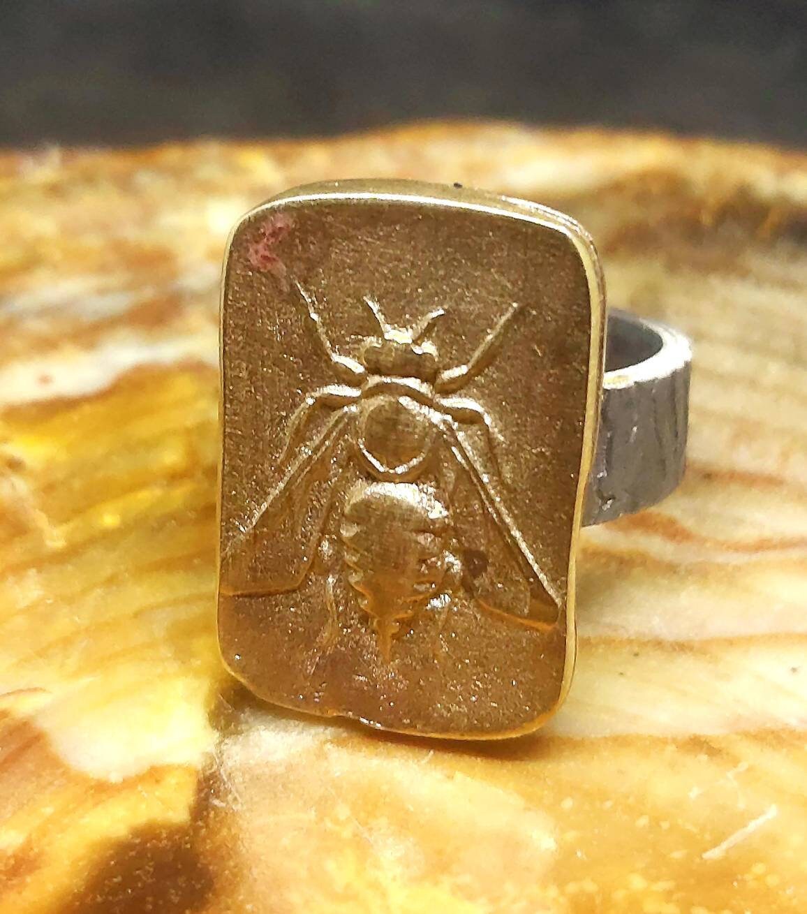 Zeus Bee Intaglio Signet Ring Roman Coin Ring Honey Bee Ring - Etsy