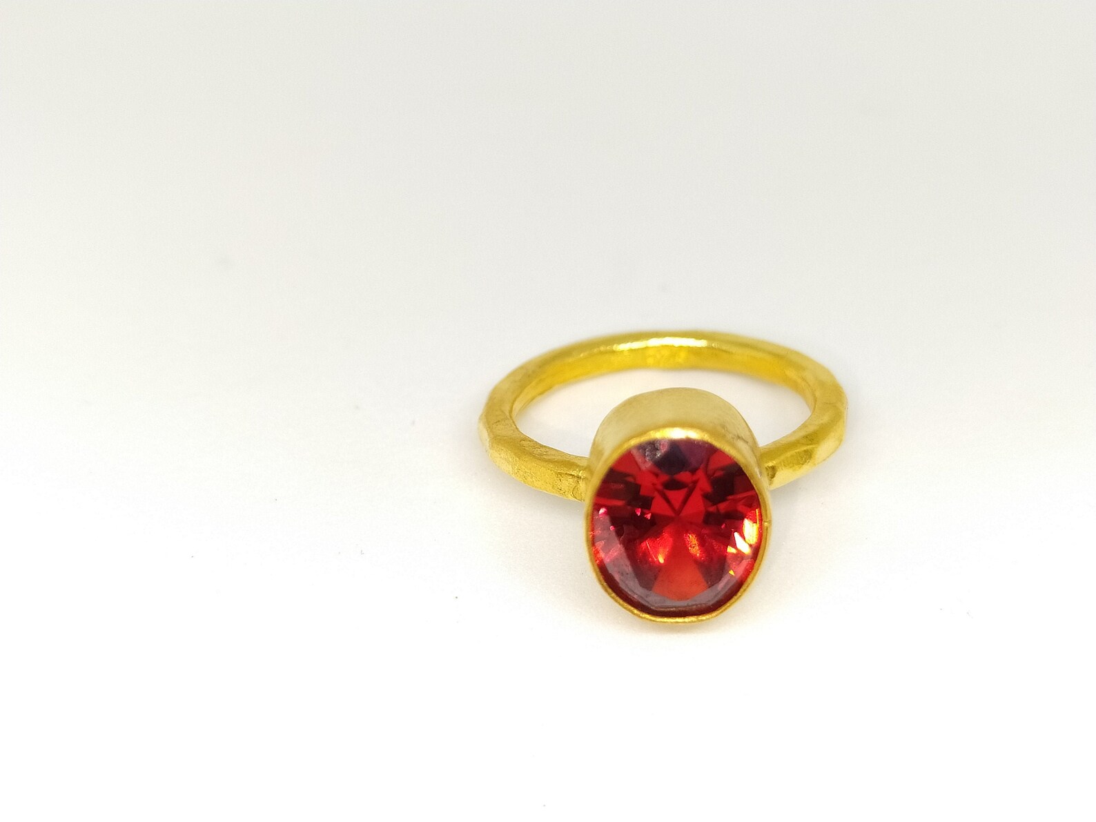 Ruby Ring Solid Silver 925K Sterling Silver 24K Gold Over | Etsy