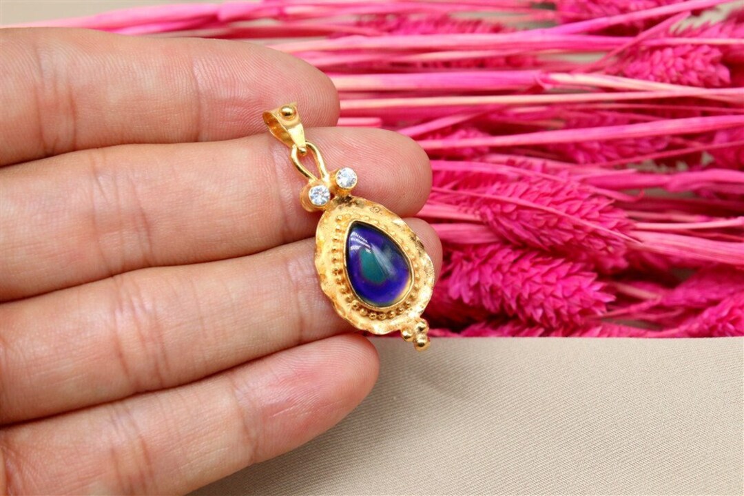 Emotion Feeling Mood Gemstone Pendant, Mood Pendant Color Change ...