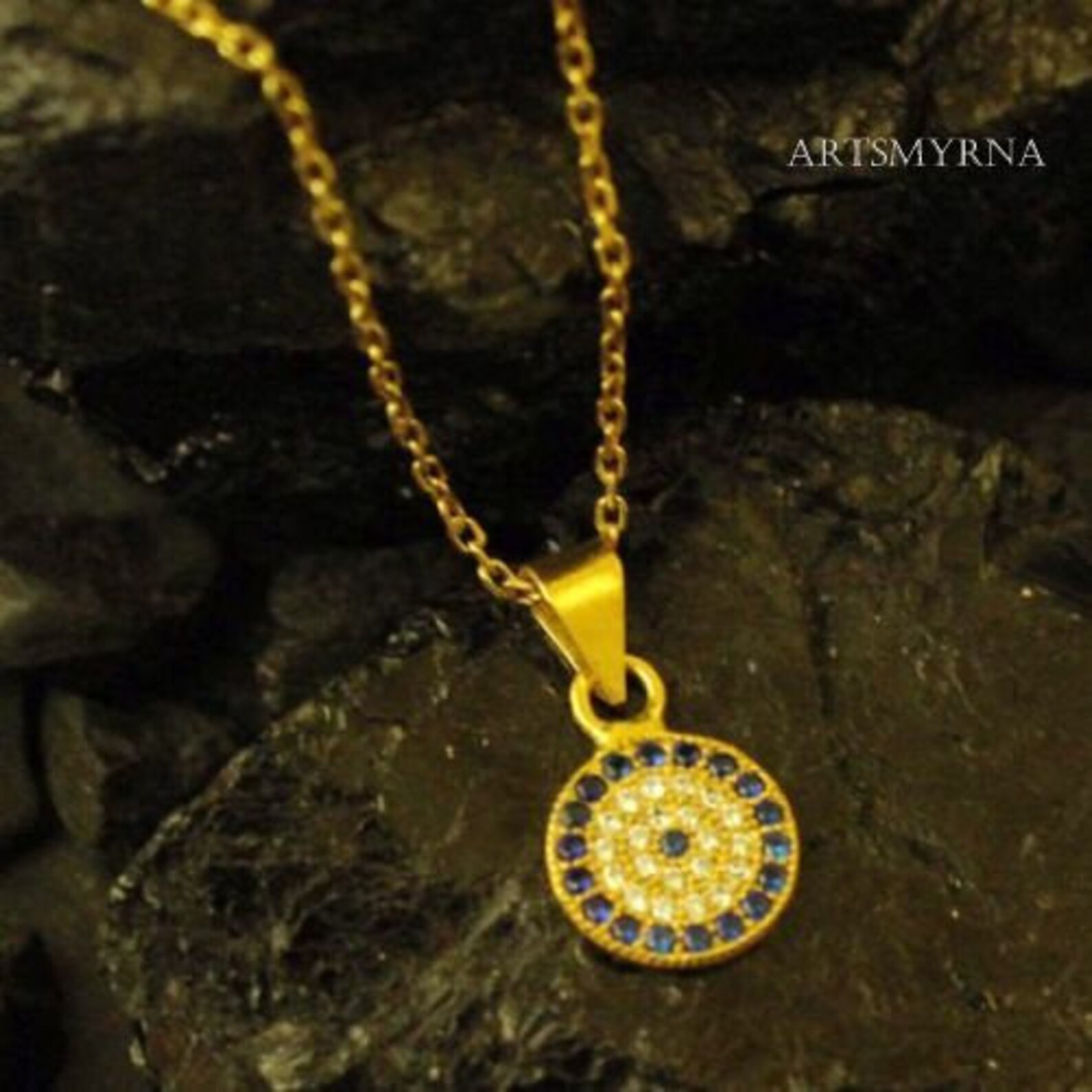 Evil Eye Necklace Sterling Silver Evil Eye Necklace Evil | Etsy