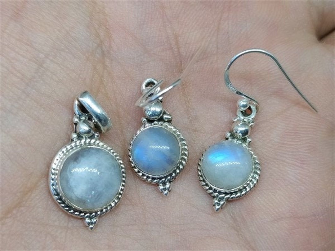 Beautiful Moonstone Silver Set | Stone Set | Silver Set | 925 Sterling ...