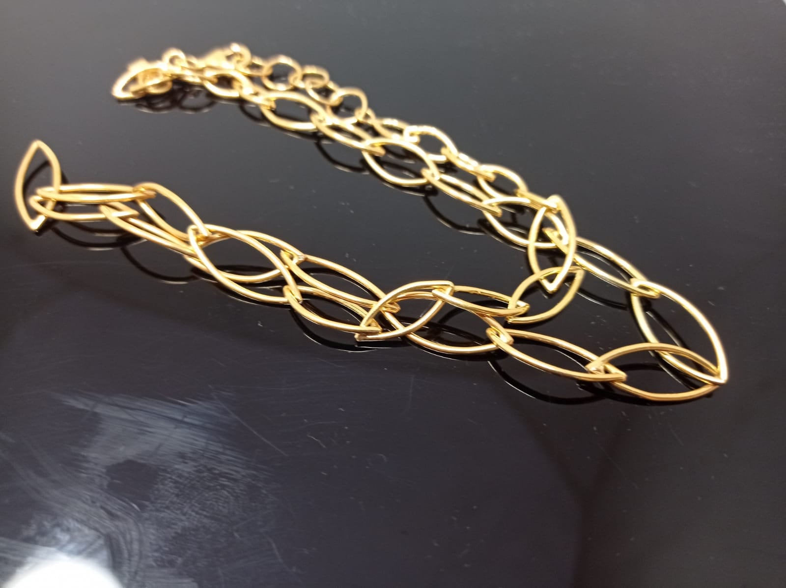 Handmade Eye Chain Silver Necklace 24K Gold Over Fashion | Etsy